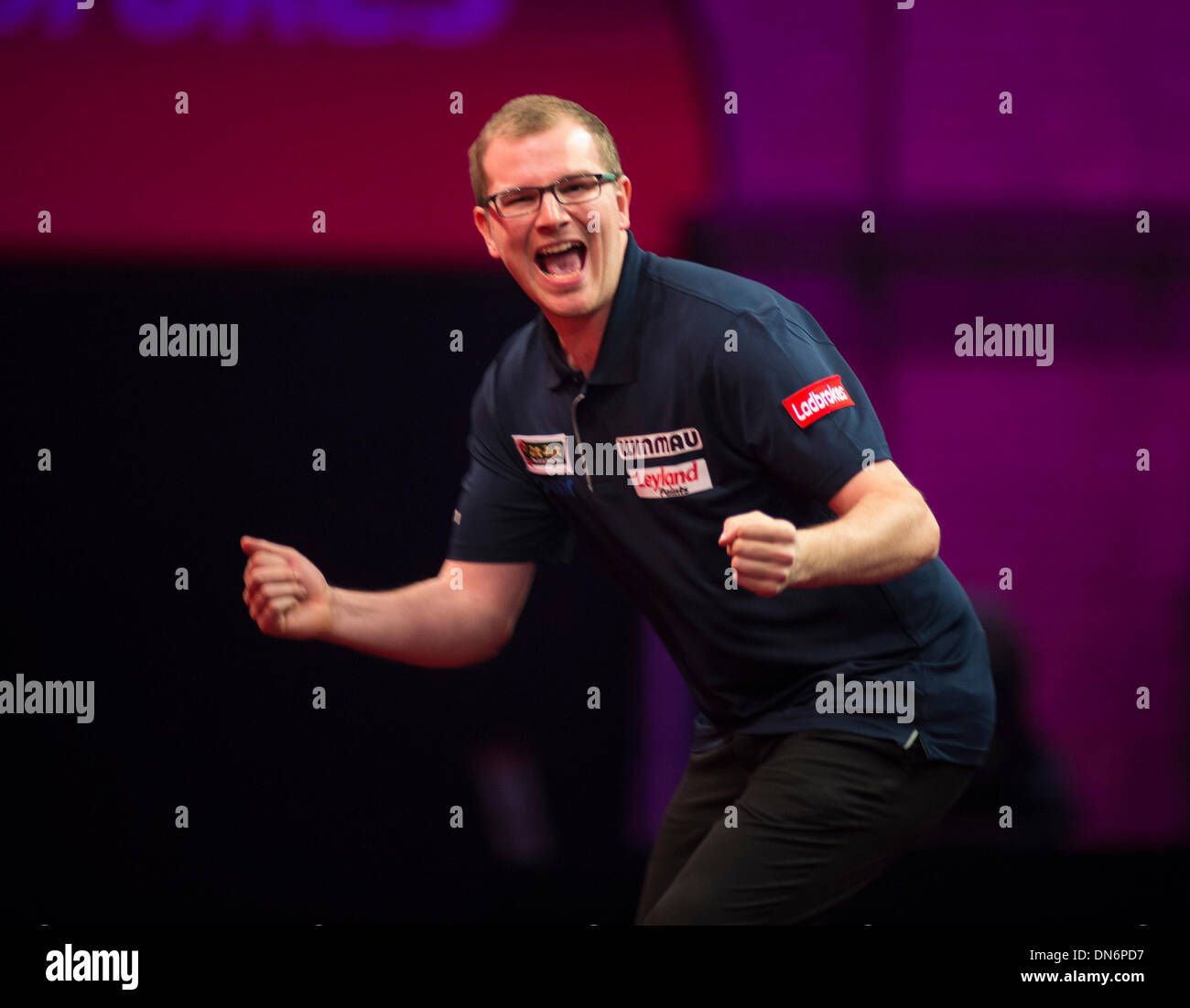 Mark webster during the world darts championship at alexandra palace hi ...