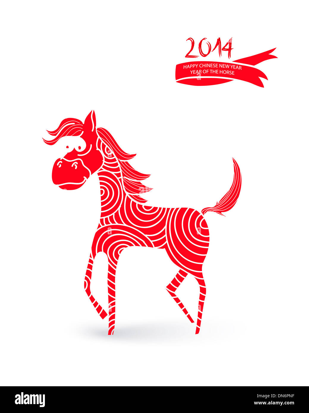 2014 Chinese New Year of the Horse funny cartoon isolated illustration ...
