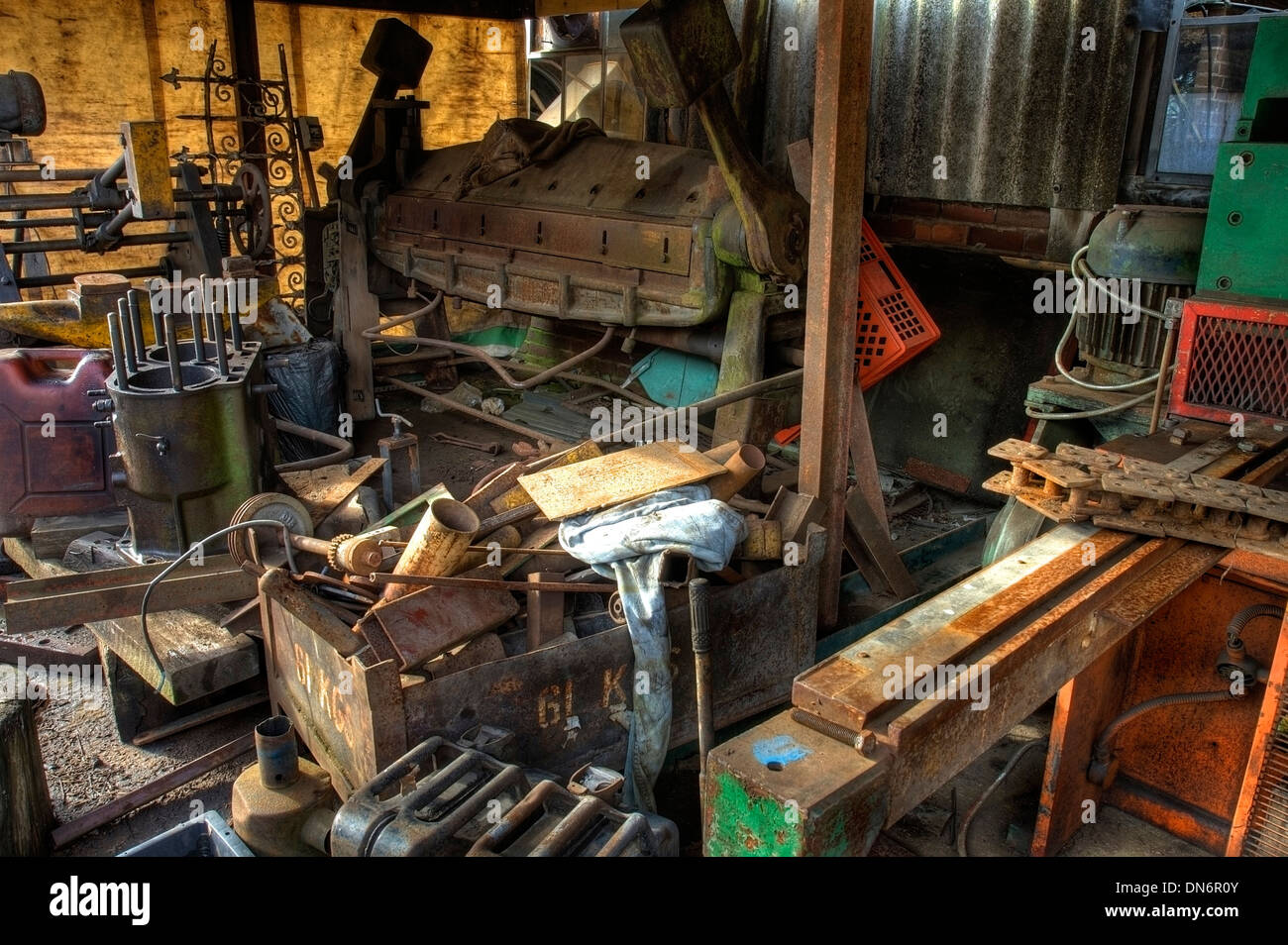Scrap machinery, Worcestershire, England Stock Photo - Alamy