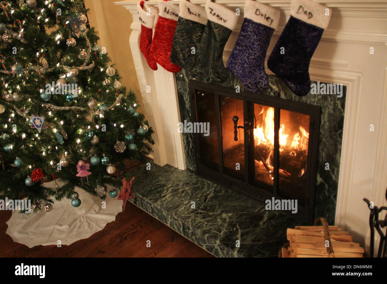 Christmas Stockings Fire Stock Photos & Christmas Stockings Fire Stock ...