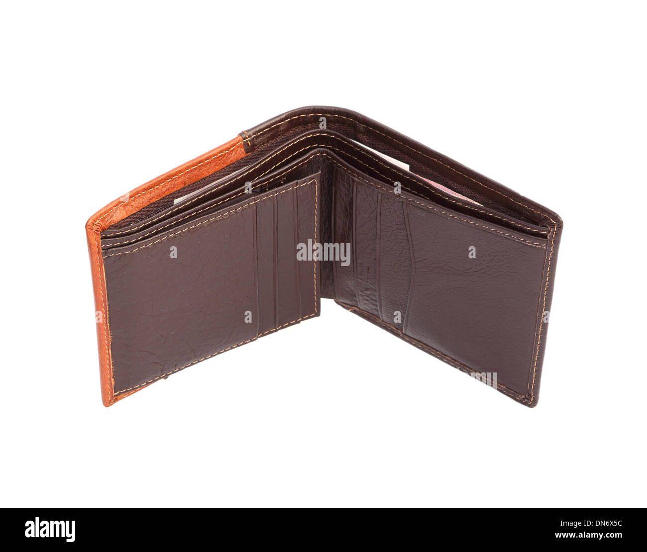 leather wallet on white background Stock Photo - Alamy