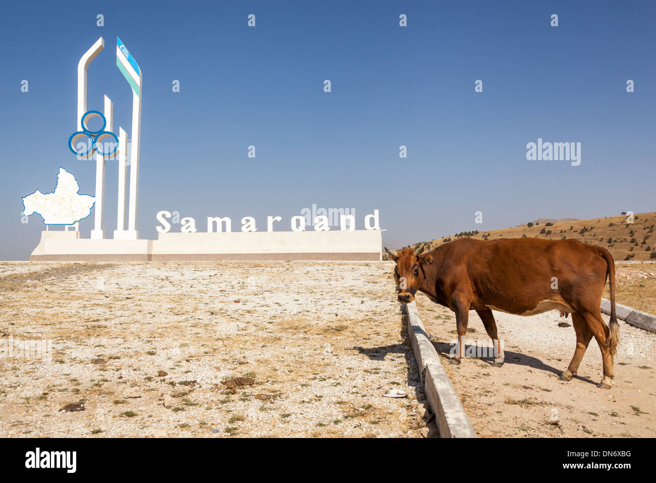Samarqand sign, Samarkand, Uzbekistan Stock Photo - Alamy
