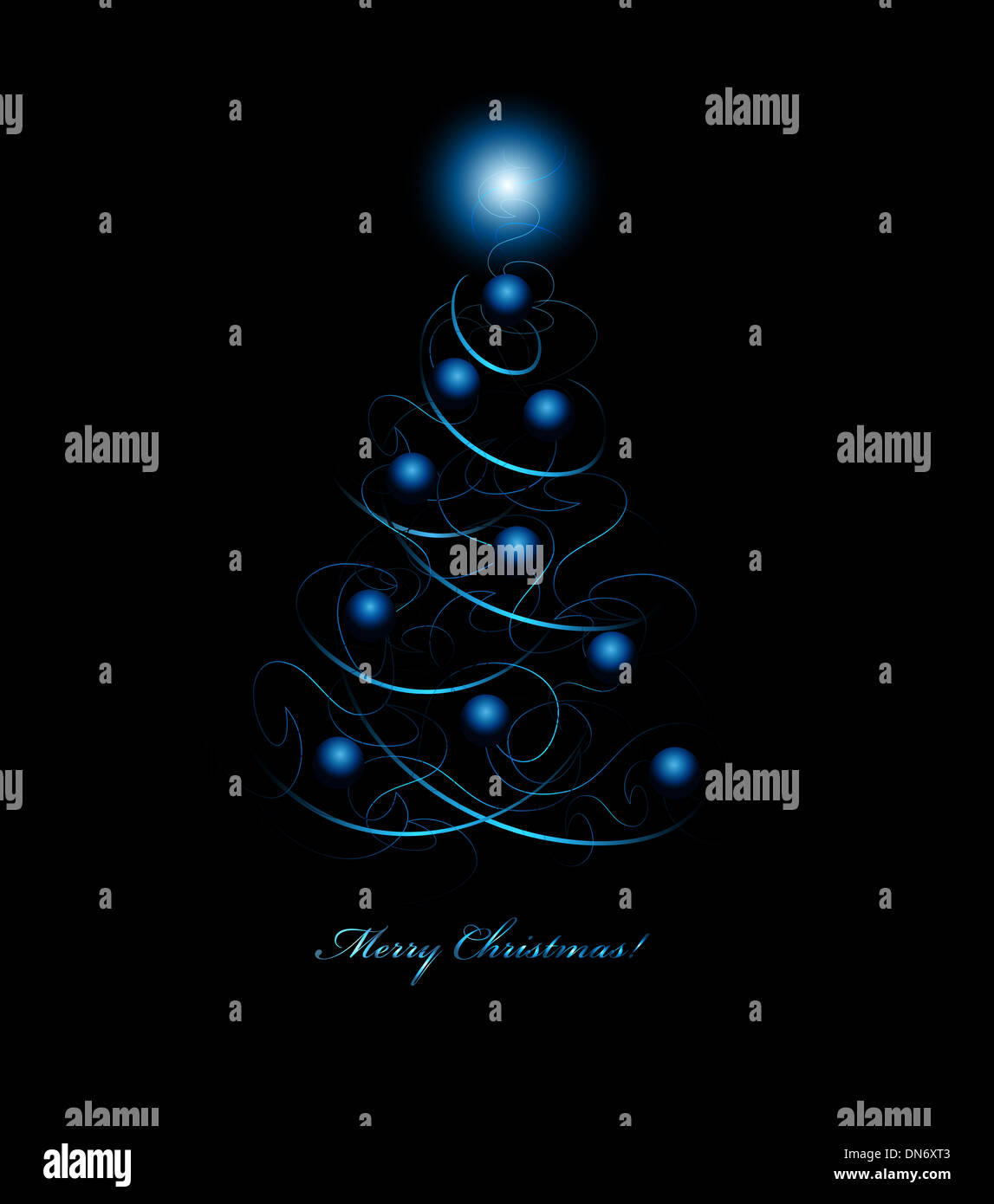 Christmas Tree With Stars Stock Photo - Alamy