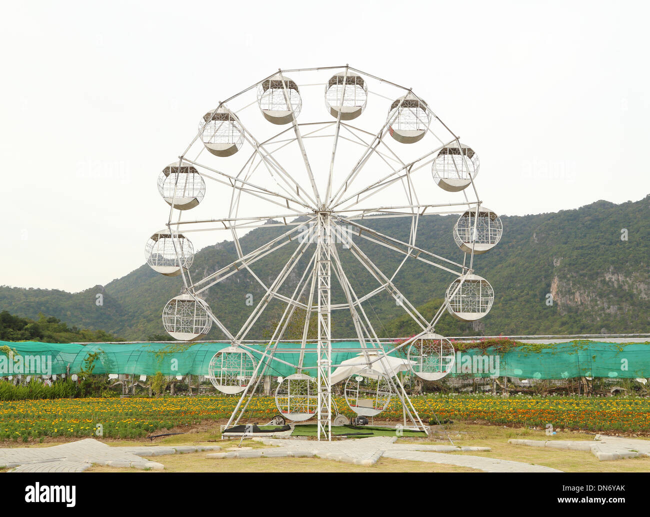 white ferris wheel in the park Stock Photo - Alamy