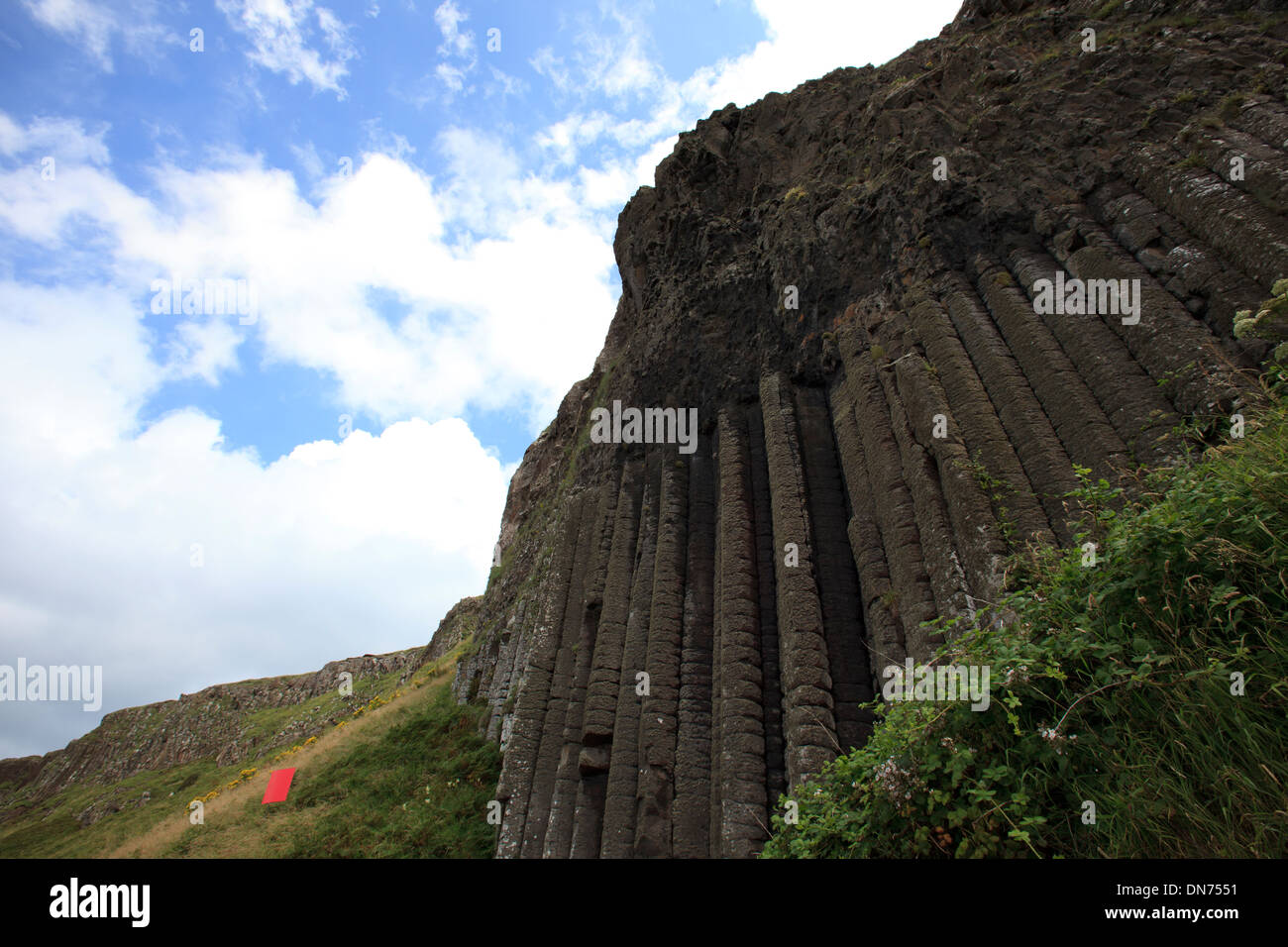 Polygonal basalt lava rock columns of the Giant's Causeway on the north ...