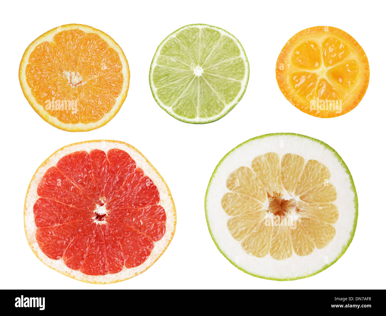 Set of cuts from citrus fruits, isolated on white Stock Photo - Alamy