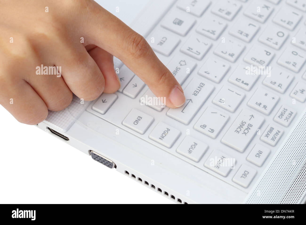 finger pushing the enter button of keyboard Stock Photo - Alamy