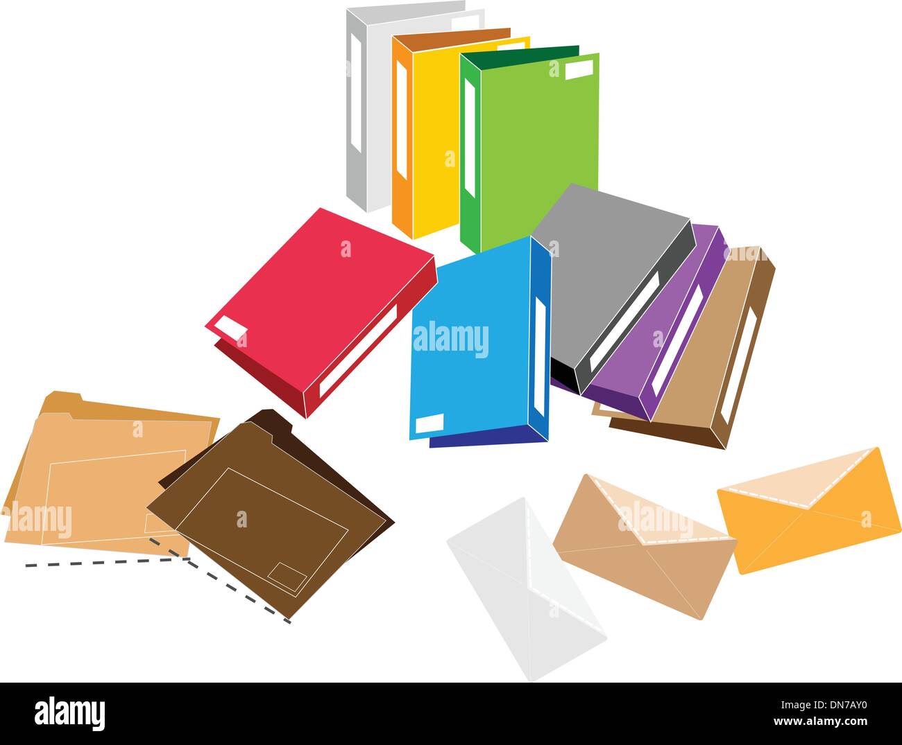 A Set of Office Folder and Close Envelope Stock Vector Image & Art - Alamy