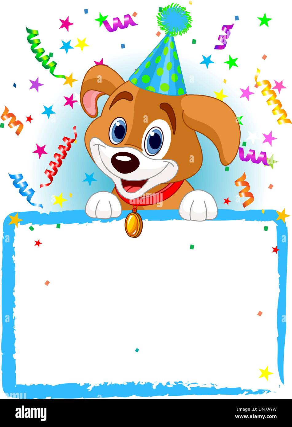 Dog birthday party cute Stock Vector Images - Alamy
