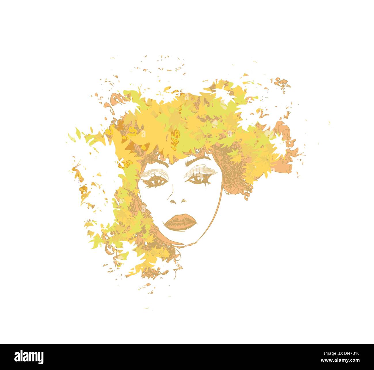 Abstract Beautiful autumn Woman portrait Stock Vector Image & Art - Alamy