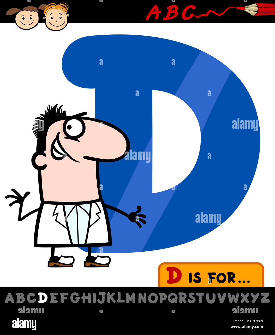 letter d with doctor cartoon illustration Stock Vector Image & Art - Alamy