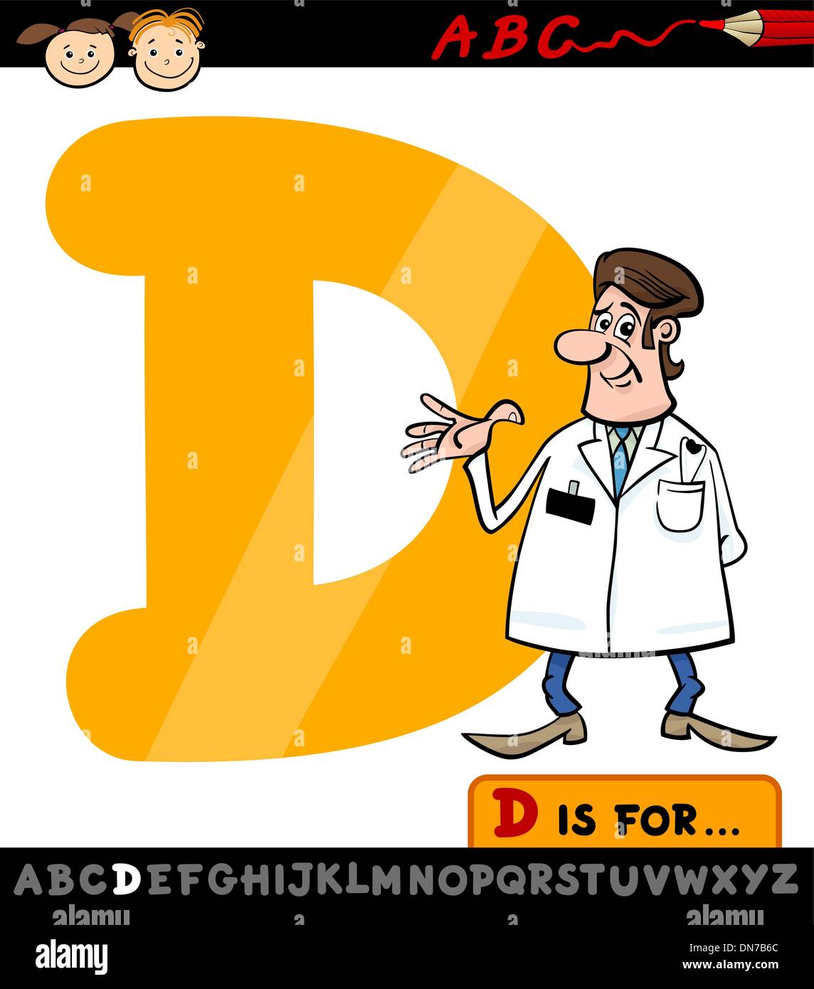 letter d with doctor cartoon illustration Stock Vector Image & Art - Alamy