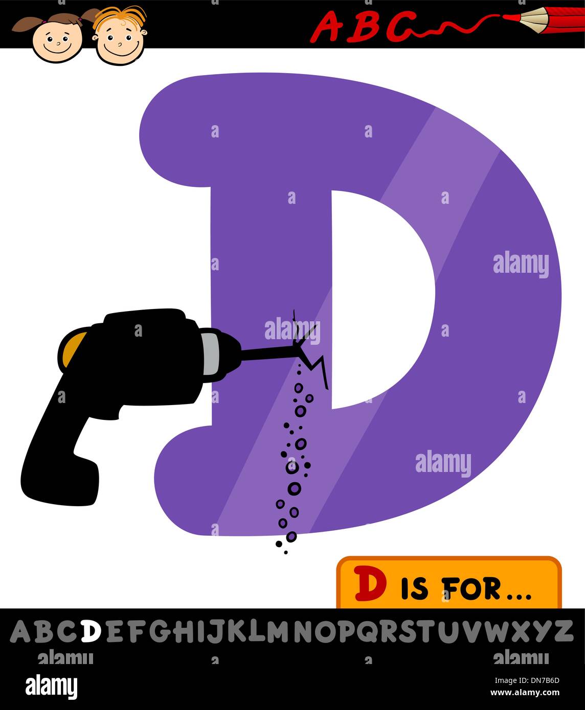 letter d with drill cartoon illustration Stock Vector Image & Art - Alamy