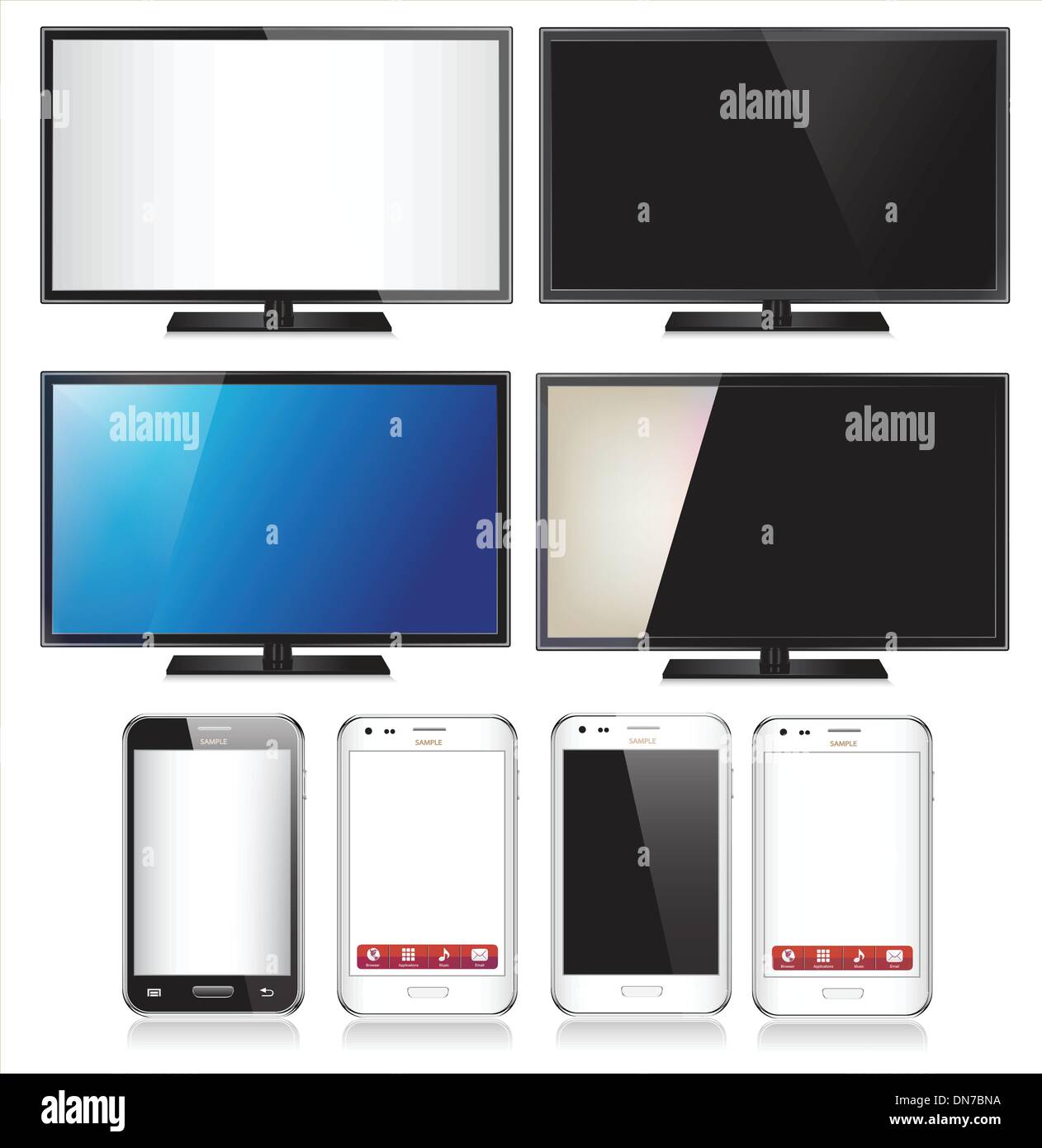 Set realistic computer monitor Cut Out Stock Images & Pictures - Alamy