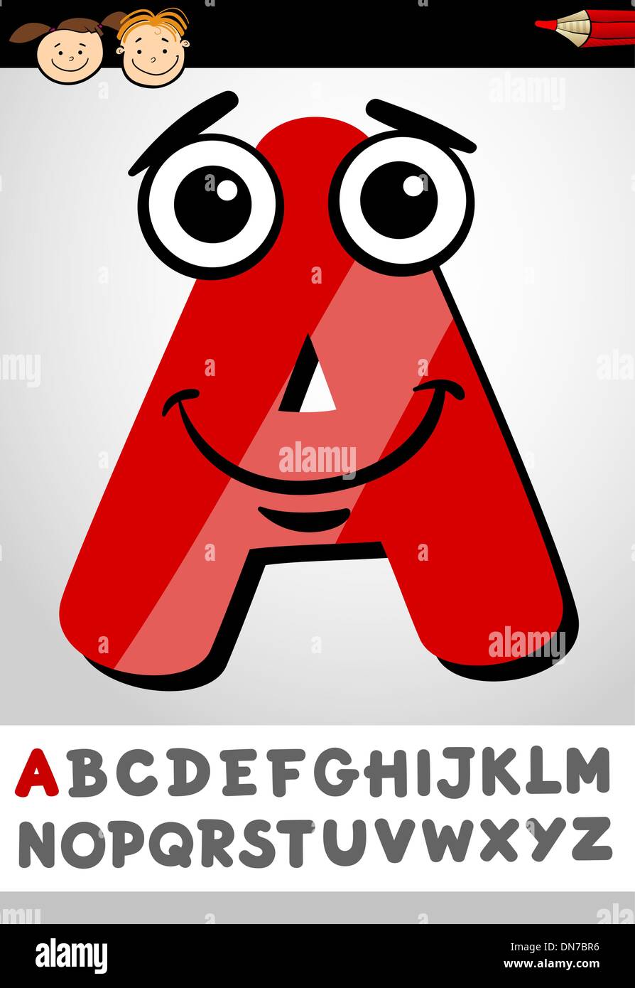 funny letter a cartoon illustration Stock Vector Image & Art - Alamy
