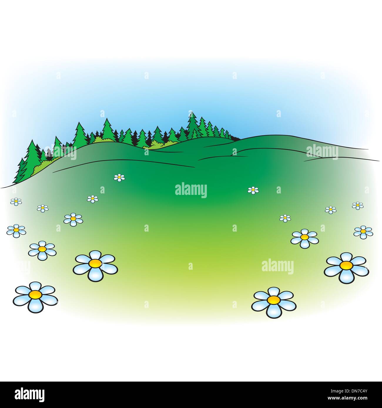 Hand drawn meadow in Stock Vector Images - Alamy