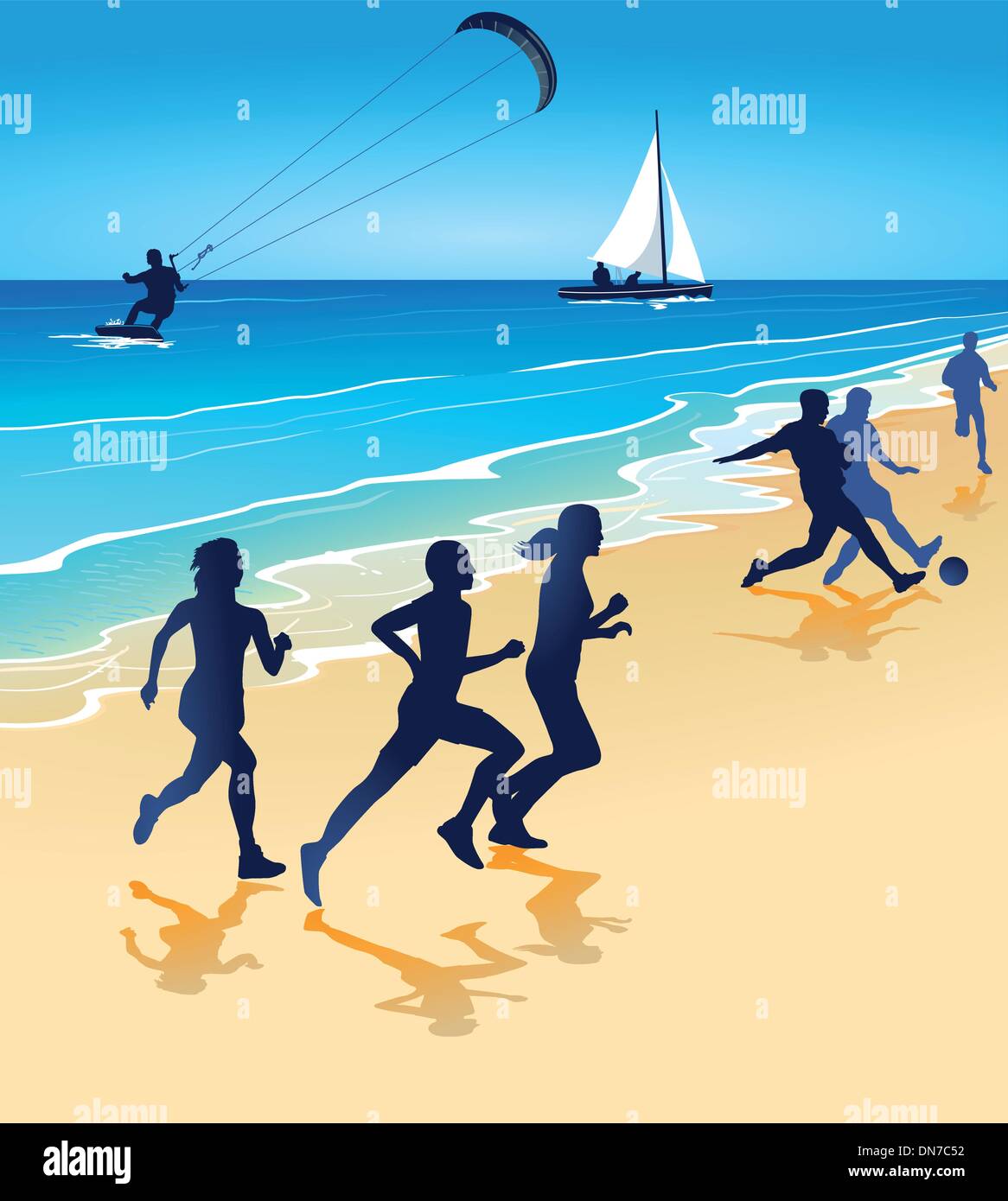 Run on beach Stock Vector Images - Alamy