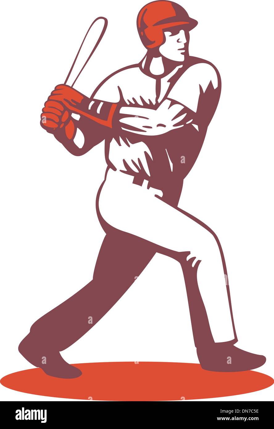 Baseball Player Retro Stock Vector Image & Art - Alamy