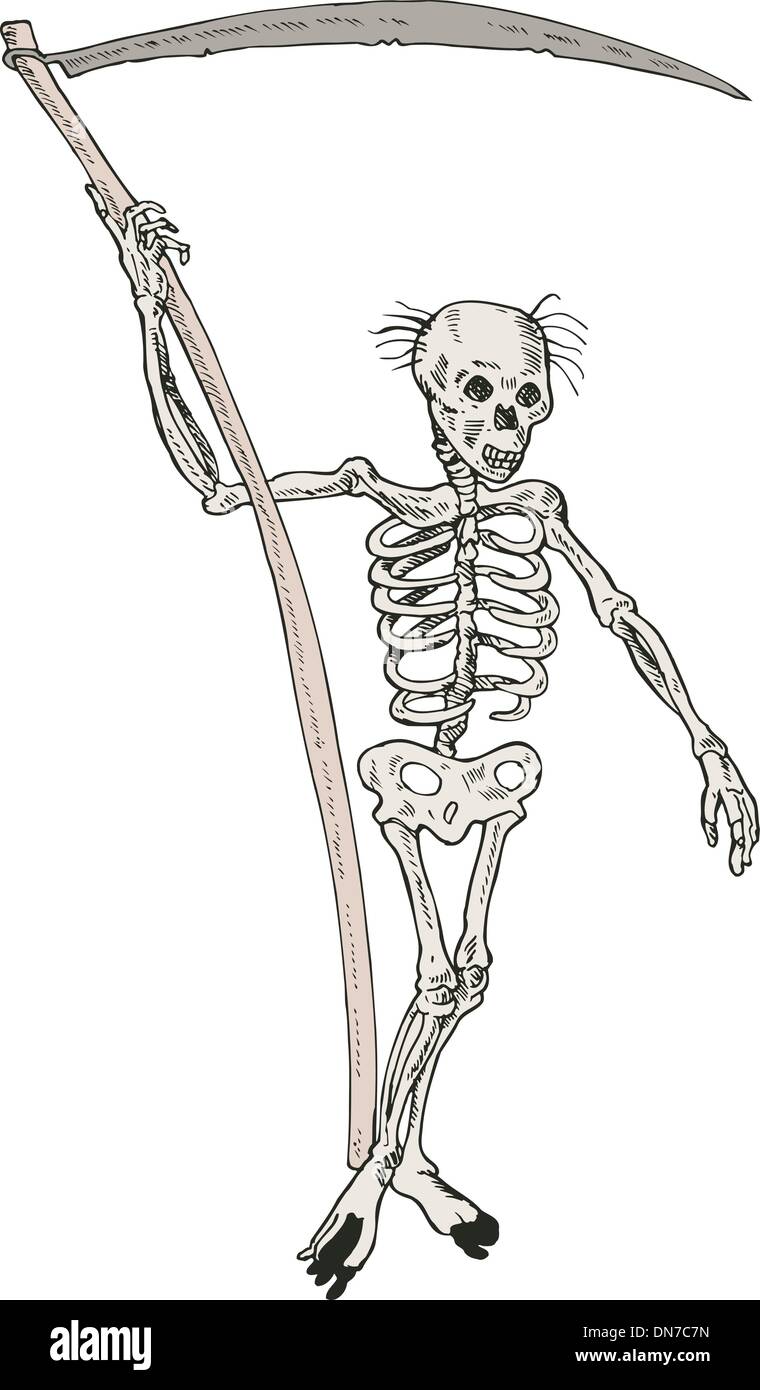 Grim Reaper Skeleton Standing Stock Vector Image & Art - Alamy