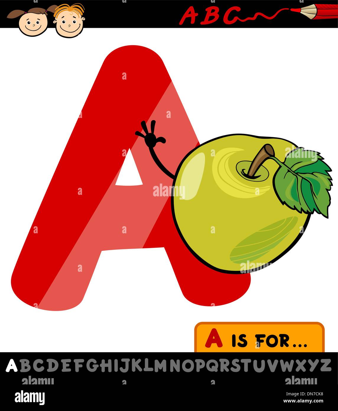 Abc learning apple Stock Vector Images - Alamy