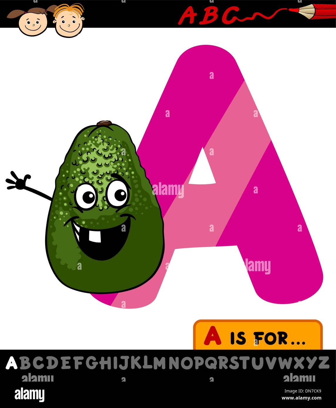 letter a with avocado cartoon illustration Stock Vector Image & Art - Alamy