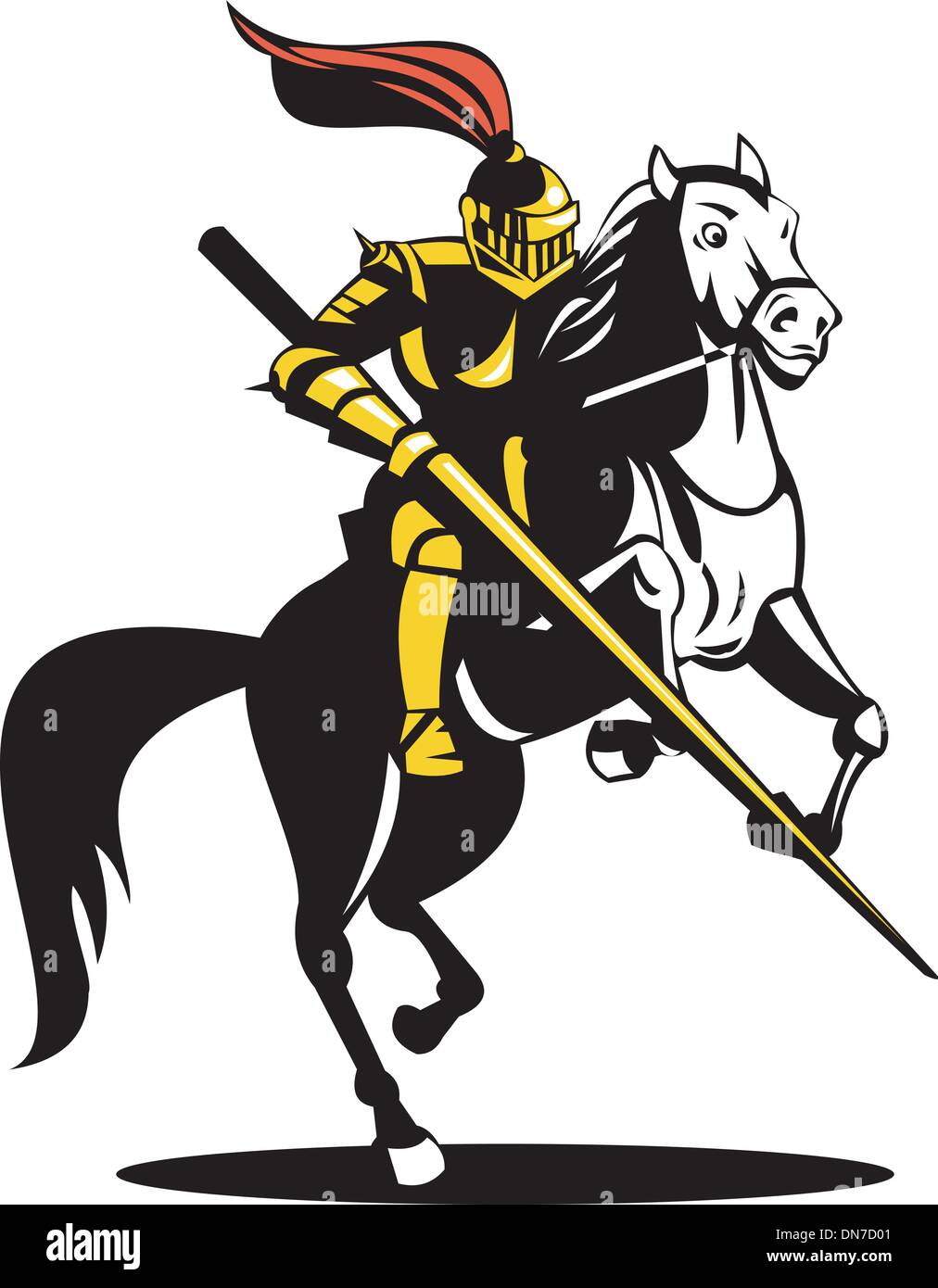 Medieval knight horse crown Stock Vector Images - Alamy