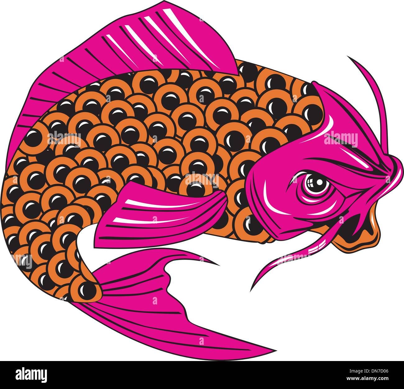 Koi Carp Fish Jumping Stock Vector Image & Art - Alamy