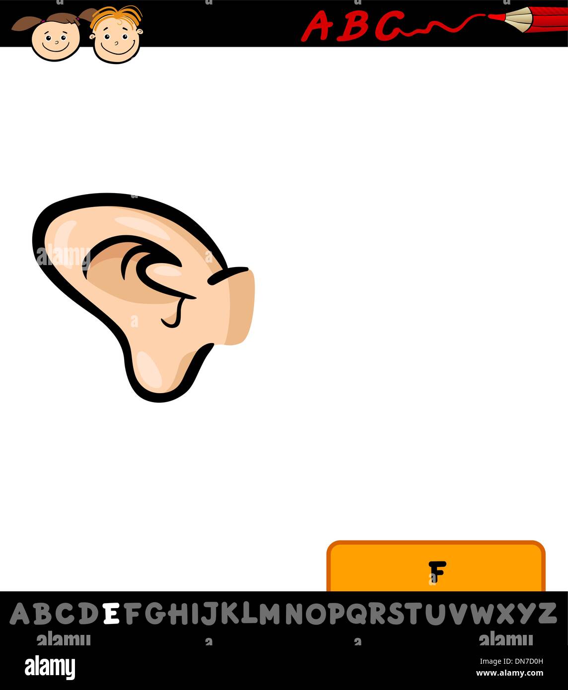 letter e with ear cartoon illustration Stock Vector Image & Art - Alamy