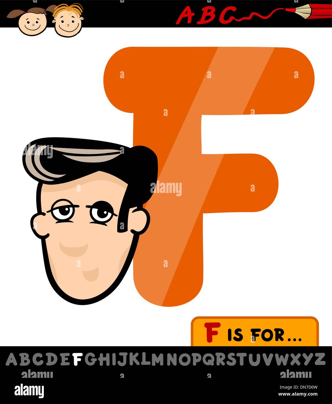 letter f with face cartoon illustration Stock Vector Image & Art - Alamy