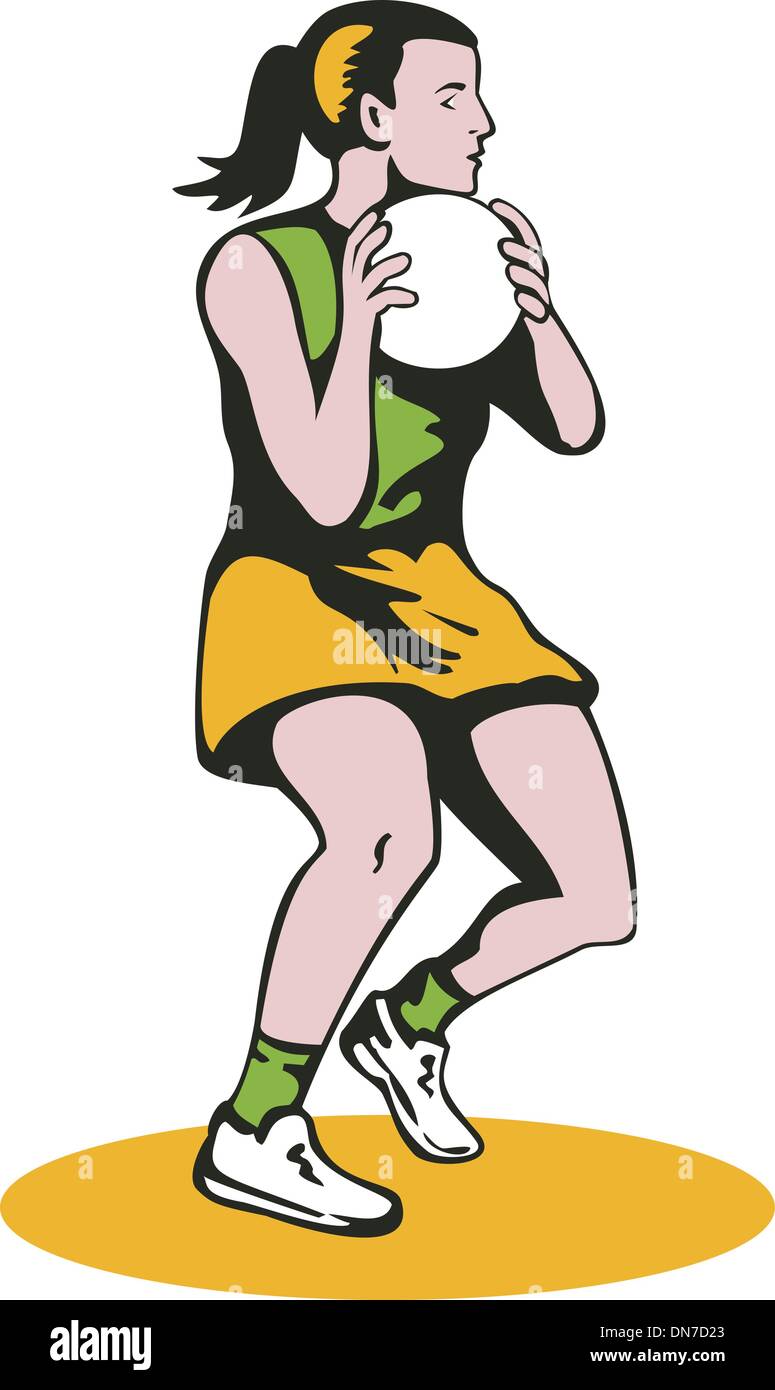 Netball Player Catching Ball Stock Vector Image & Art - Alamy