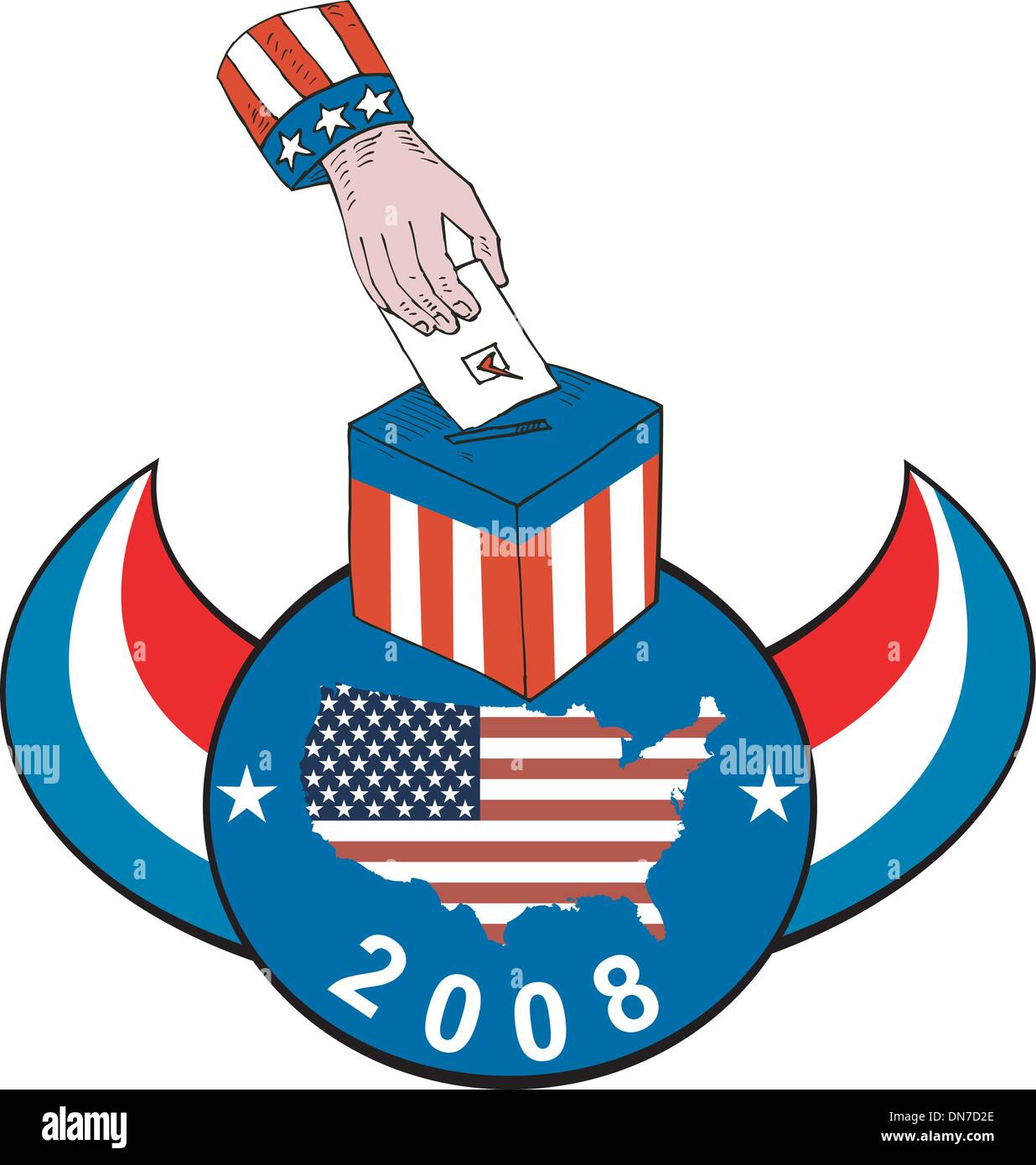 Ballot box stars and stripes Stock Vector Images - Alamy