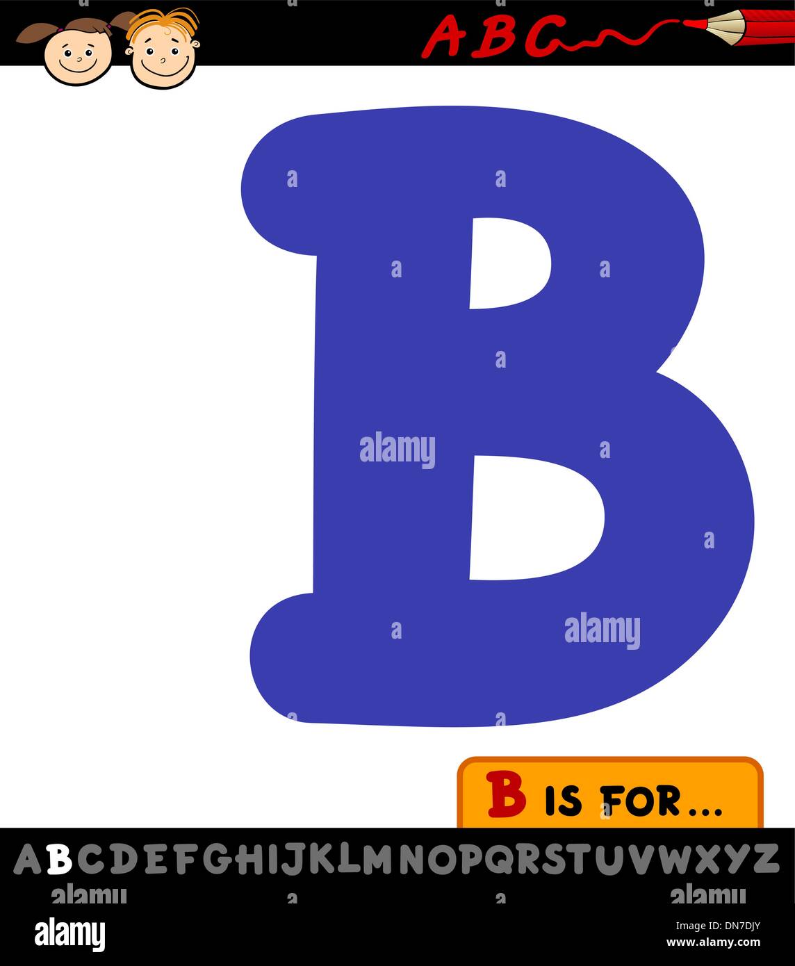 letter b with ball cartoon illustration Stock Vector Image & Art - Alamy