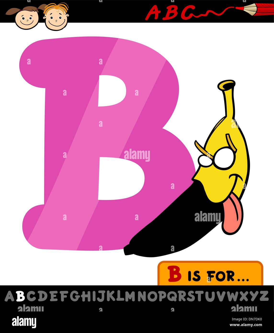 letter b with banana cartoon illustration Stock Vector Image & Art - Alamy