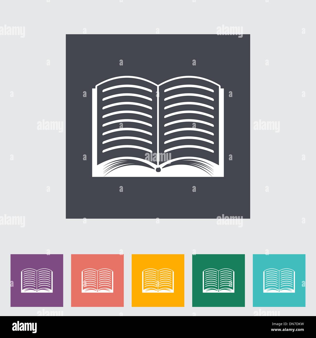 Reading book icon flat Stock Vector Images - Alamy