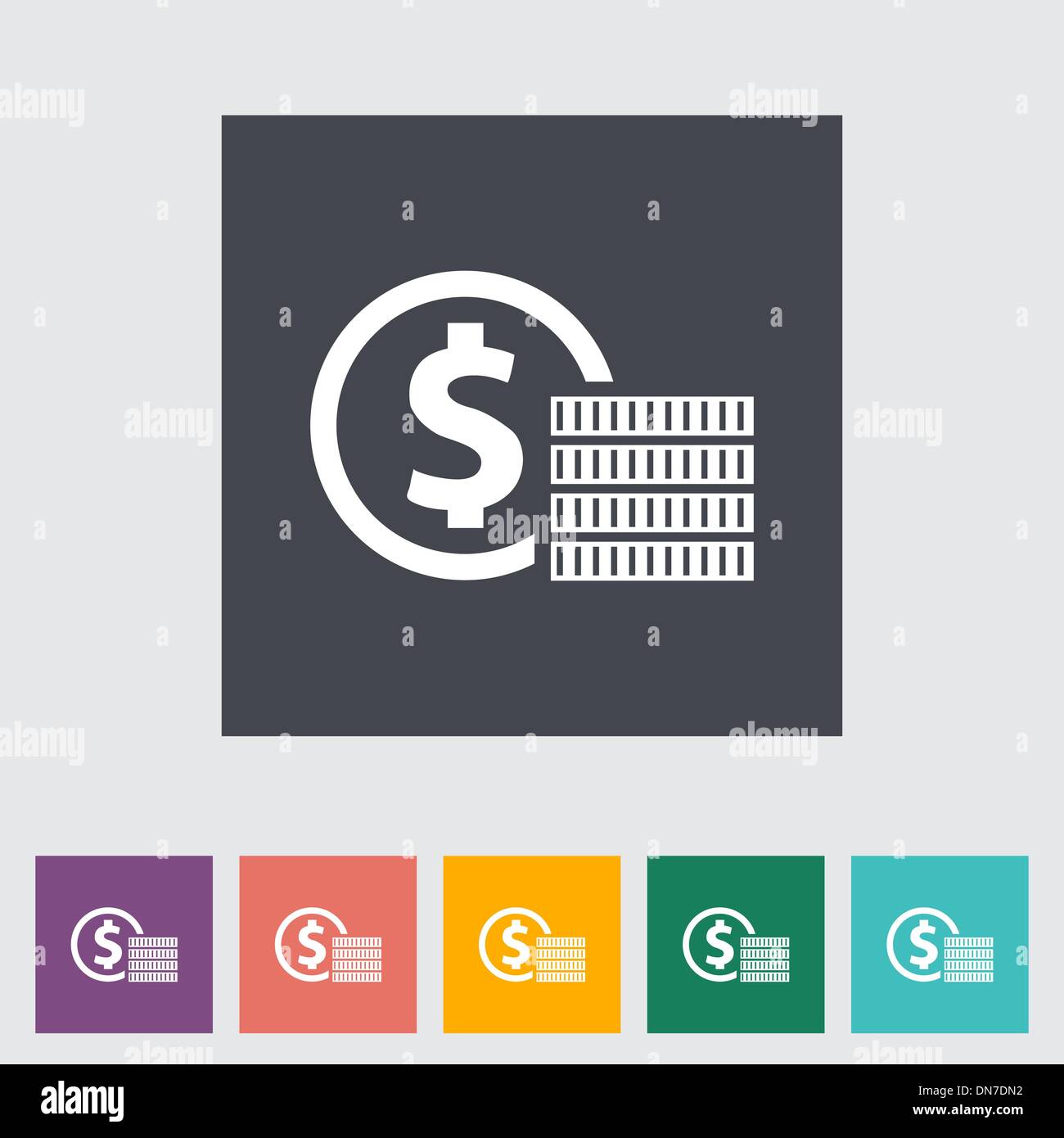 Dollar coins flat color Stock Vector Images - Alamy