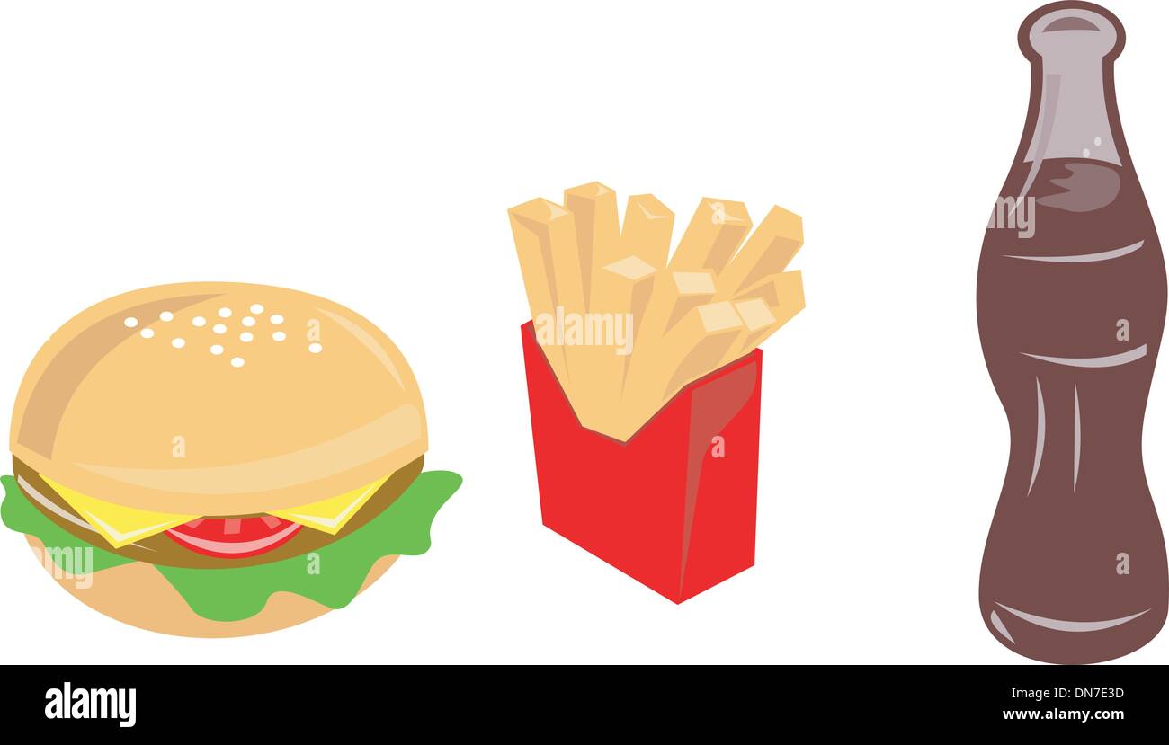 Burger fries Stock Vector Images - Alamy