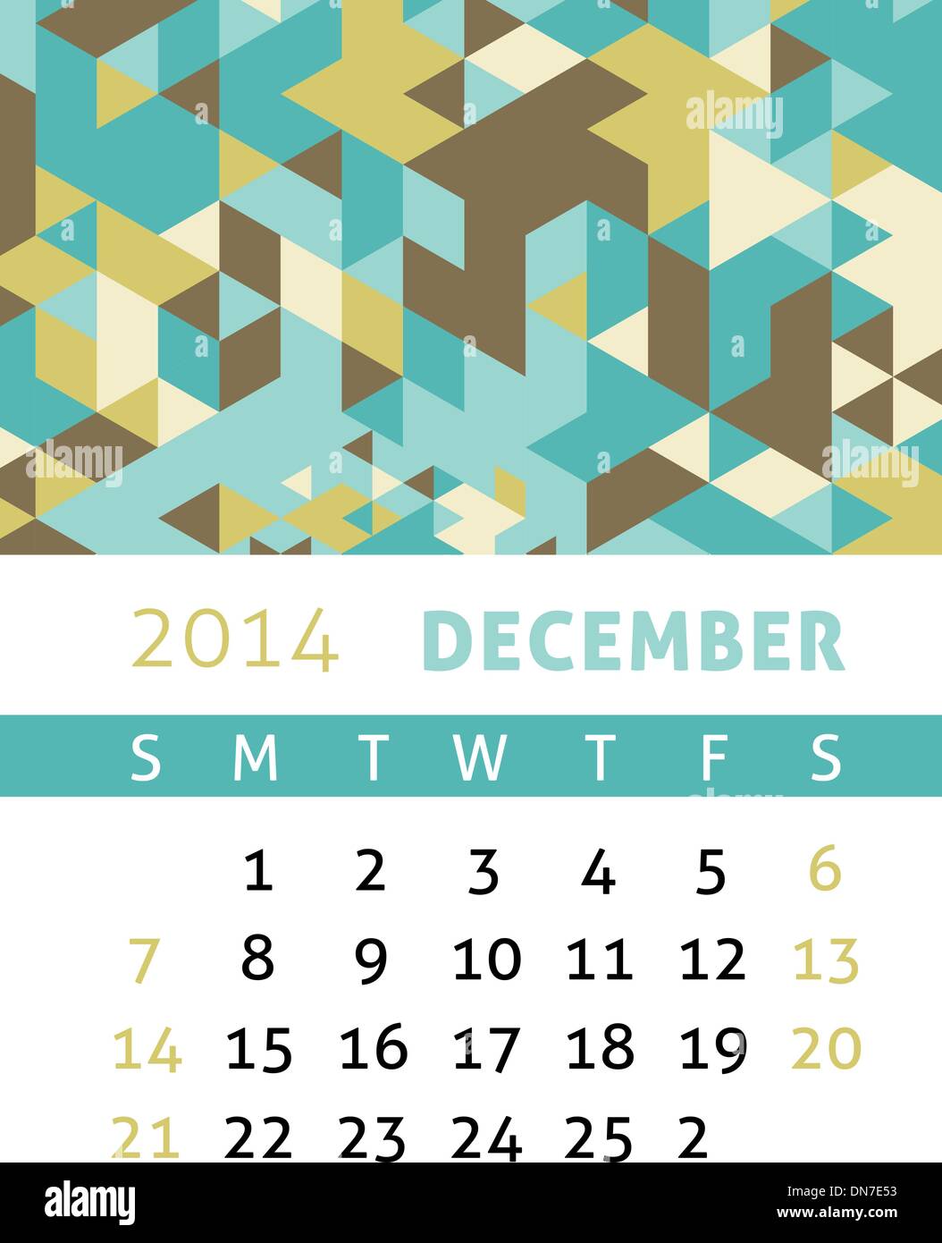 Winter calendar page Stock Vector Images - Alamy