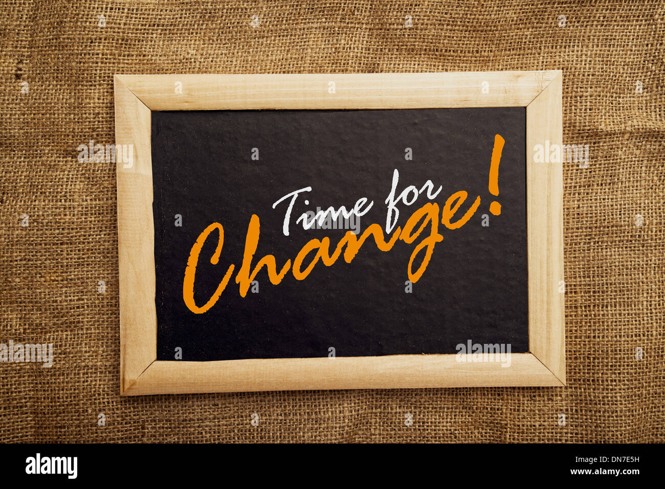 Time for change, motivational message on blackboard Stock Photo - Alamy