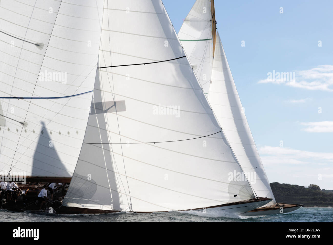 sails on sailing yacht Stock Photo - Alamy