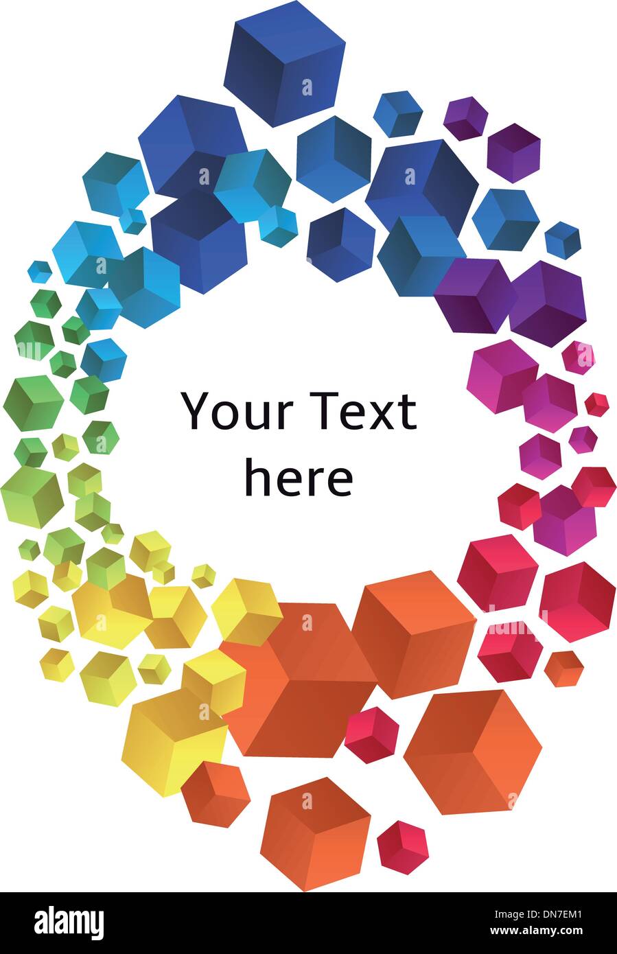 Cube square geometry frame Stock Vector Images - Alamy