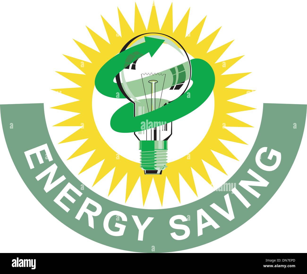 Energy Saving Label Lightbulb Stock Vector Image & Art - Alamy