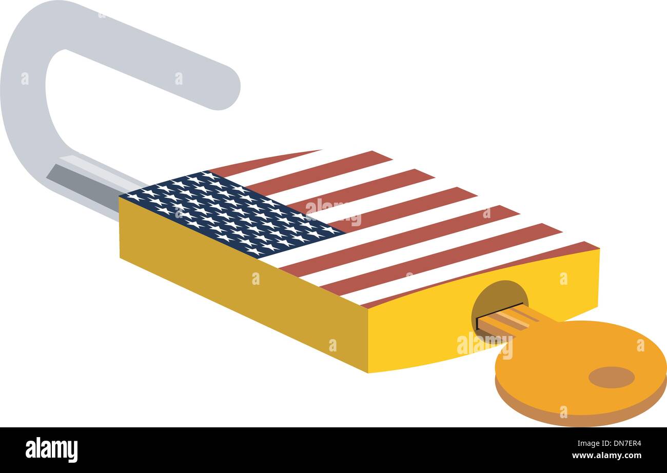 Padlock and Key American Flag Design Stock Vector Image & Art - Alamy