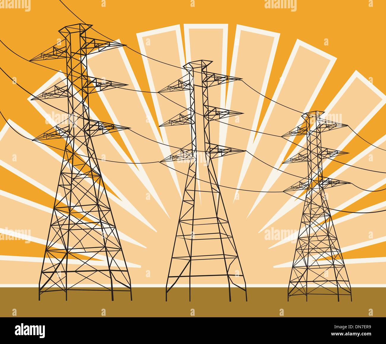 Powerline vector vectors hi-res stock photography and images - Alamy