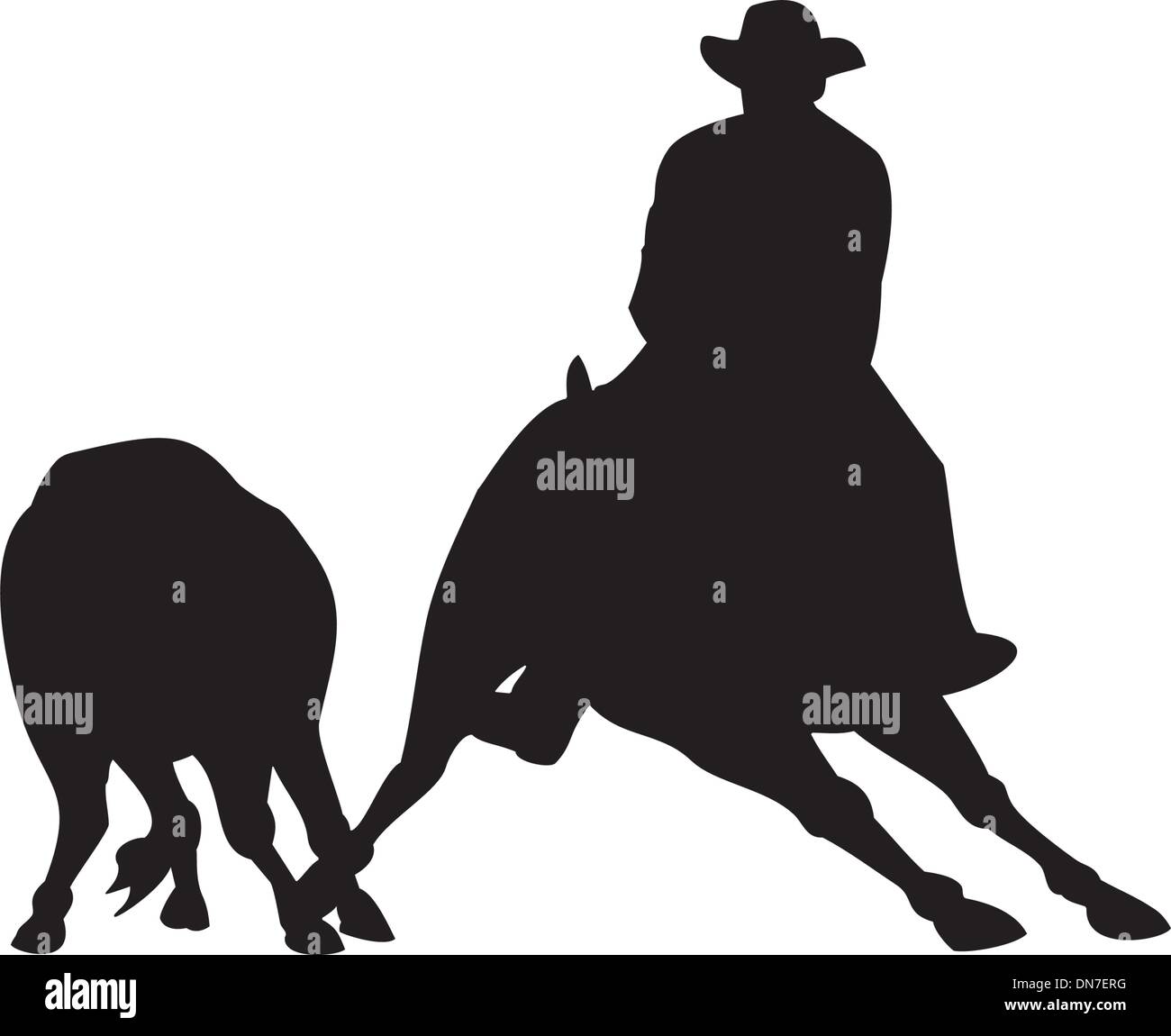 Rodeo riding silhouette hi-res stock photography and images - Alamy