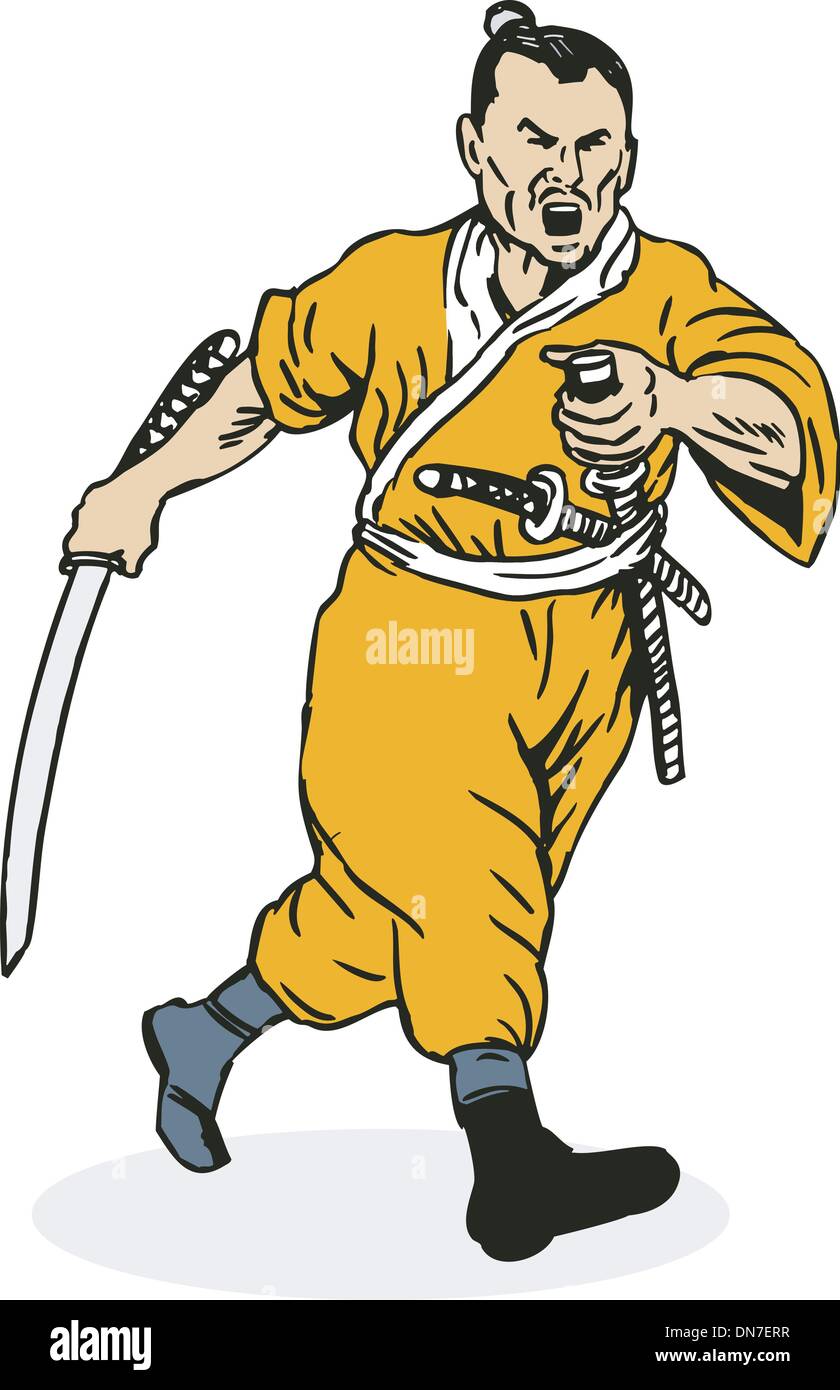 Samurai fighting Stock Vector Images - Alamy