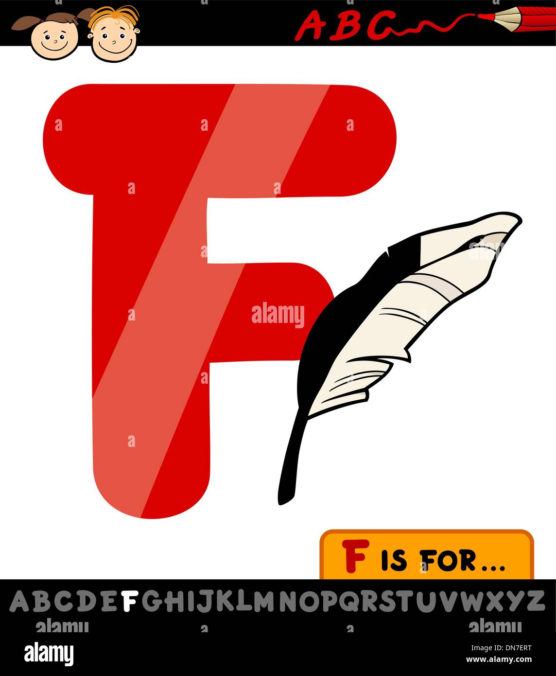 letter f with feather cartoon illustration Stock Vector Image & Art - Alamy