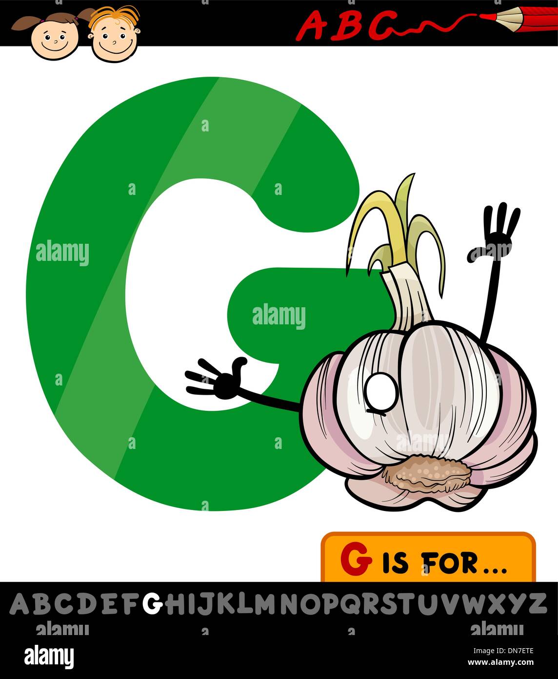 letter g with garlic cartoon illustration Stock Vector Image & Art - Alamy