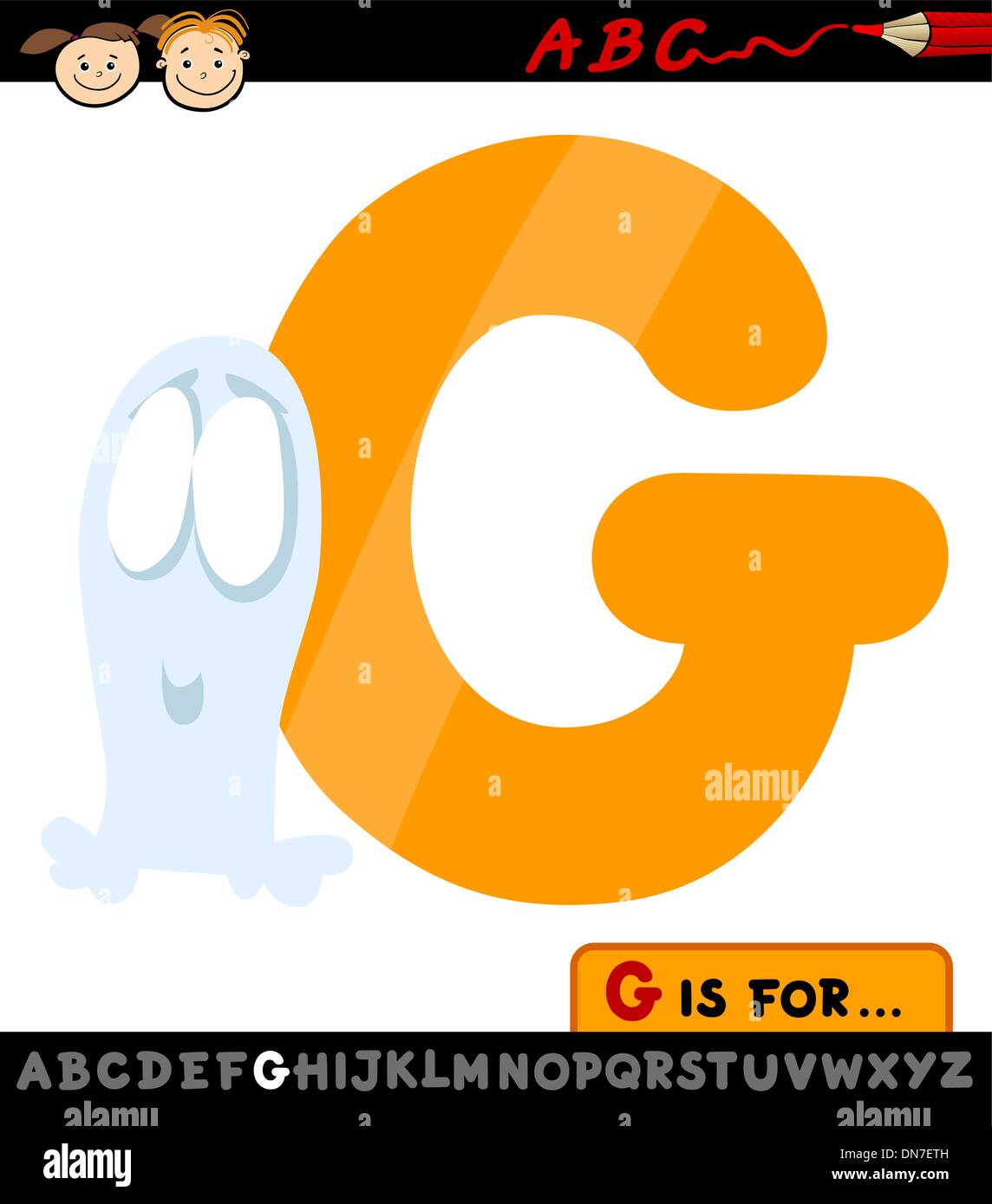 letter g with ghost cartoon illustration Stock Vector Image & Art - Alamy