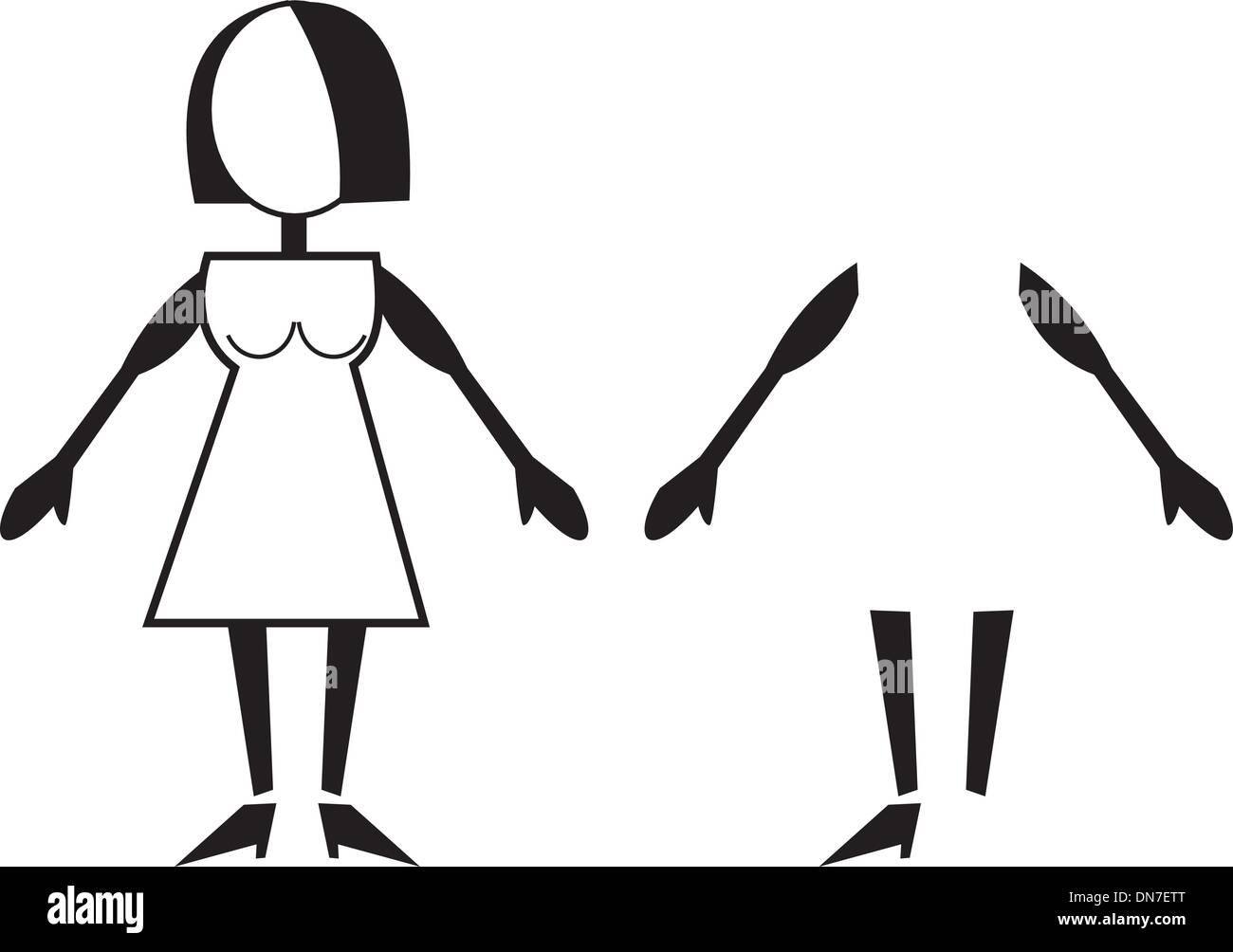 Female Stick Circlehead Stock Vector Image & Art - Alamy