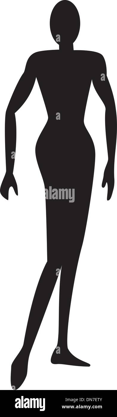 Female Stick Drawing Silhouette Stock Vector Image & Art - Alamy
